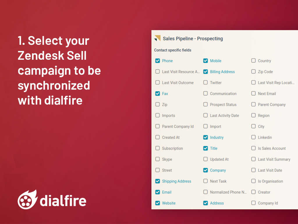 Dialfire App Integration with Zendesk Sell